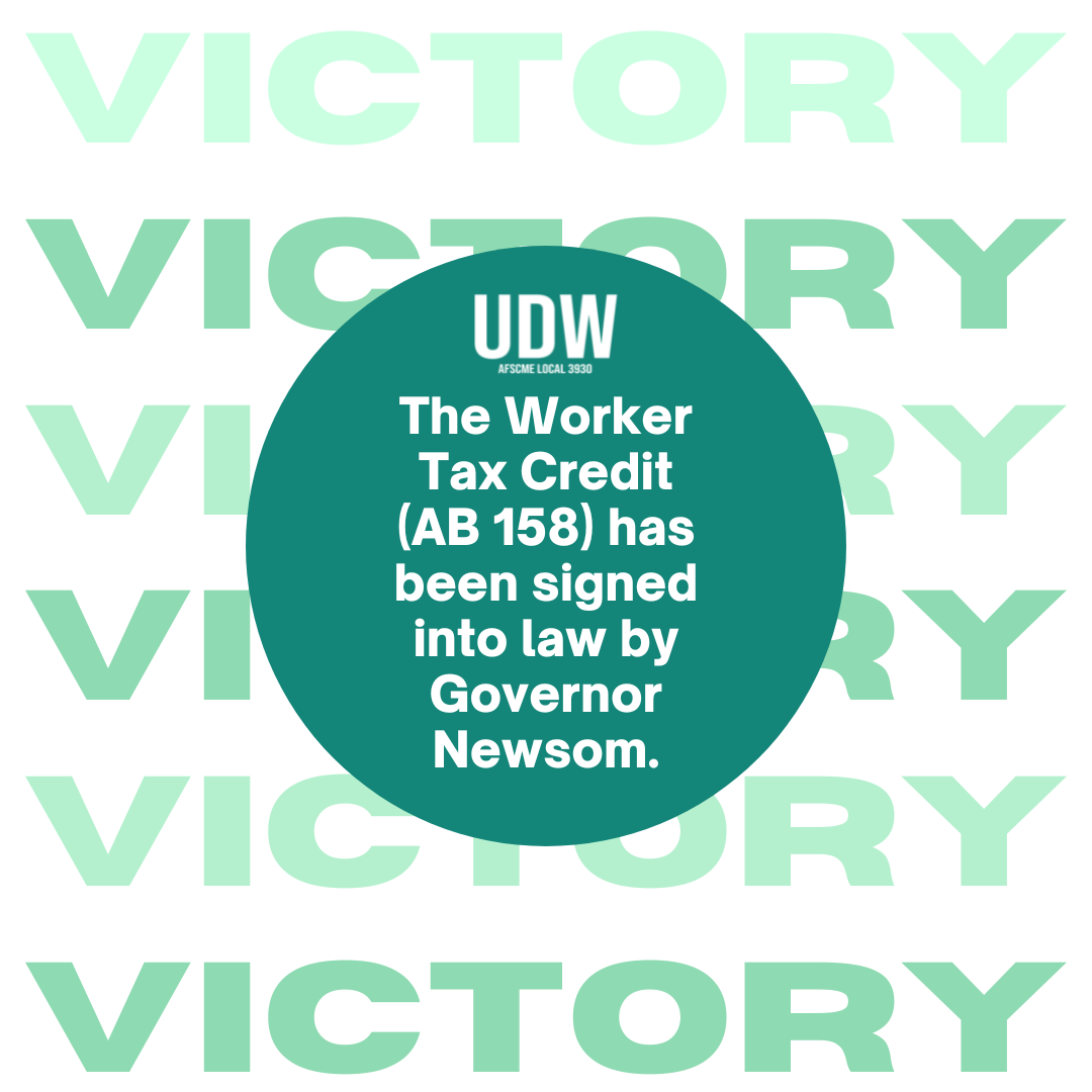 Historic Tax Benefit for Union Workers Championed by UDW Signed into Law - UDW – Fighting for ...